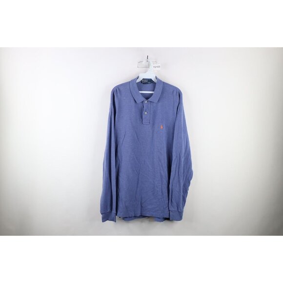Ralph Lauren | Shirts | Vintage 9s Ralph Lauren Mens Large Faded Long Sleeve Rugby Polo Shirt ...